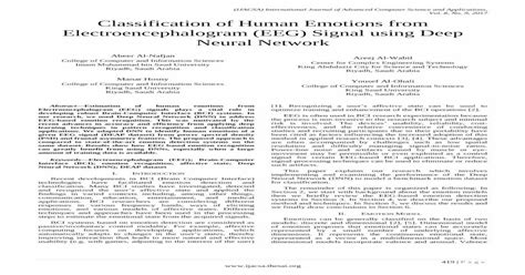 Classification Of Human Emotions From Electroencephalogram · Electroencephalogram Eeg