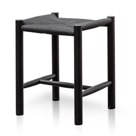 Nova Oak Low Stool Black Oak And Teak