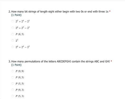 Solved 2 How Many Bit Strings Of Length Eight Either Begin