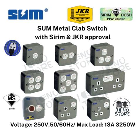 SUM Metal Clad Switch Series With Sirim JKR Approval Heavy Duty Factory House Switch Socket