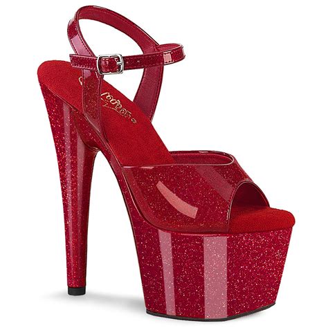 Pleaser Adore 709gp In Red Pleaser Shoes