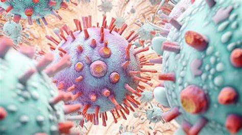 Closeup Virus Cells Microbiology Concept Disease Germ Or Pathogen
