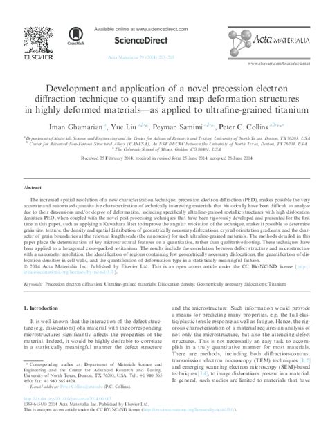 Pdf Development And Application Of A Novel Precession Electron Diffraction Technique To