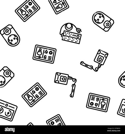 Smart Home Control Vector Seamless Pattern Thin Line Illustration