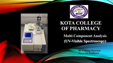 Multi Component Analysis Uv Visible Spectroscopy By Mr Pradeep