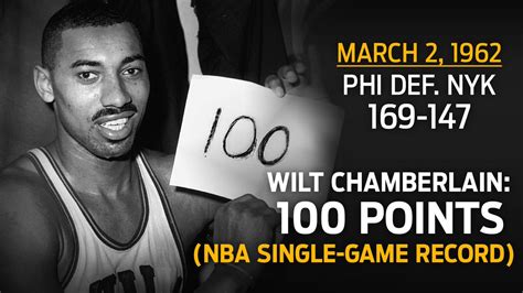 March 2nd 1962 Wilt Chamberlain Scored An Nba Single Game Record 100