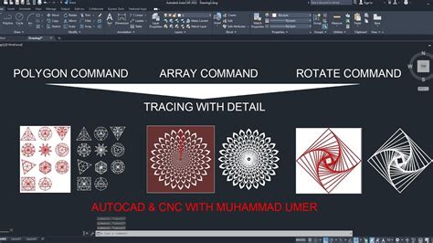 Polygon Array Rotate Commands Use In AutoCAD For Tracing For CNC S