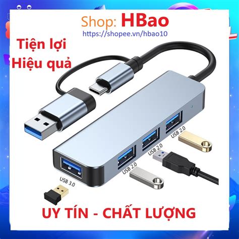 Bộ Hub thiết bị cổng cáp chia chuyển đổi đa năng USB typec C trong