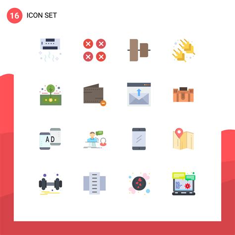 Set Of 16 Vector Flat Colors On Grid For Finance Vegetable Ui Supermarket Vertical Editable Pack