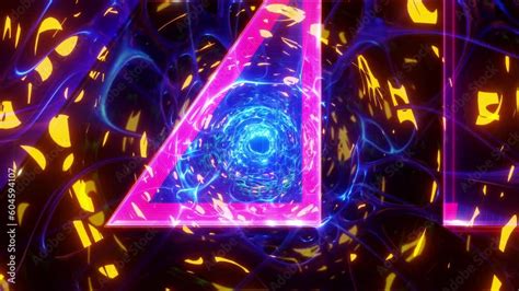 Five Seconds Countdown Timer With Abstract Sci Fi Tunnel Science Technology Animation Background