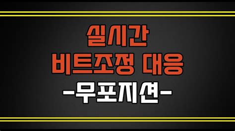 이도투자 실시간비트조정 대응 무포지션 Youtube