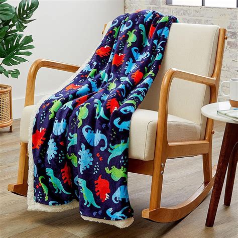 Elegant Comfort Reversible Printed Sherpa Throw Blanket All Season