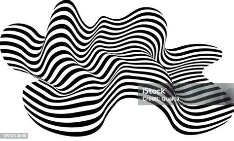 추상적인 흑백 줄무늬 액화 웨이브 라인 원근감 부드러운 리본 0명에 대한 스톡 벡터 아트 및 기타 이미지 0명 3차원 형태 S 모양 Istock