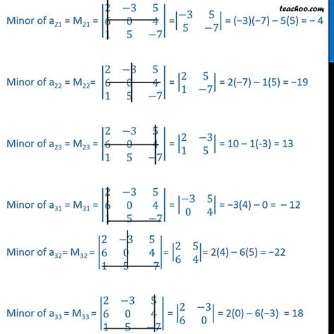 Example 22 Find Minors Cofactors Verify A11 A31 A12 A32