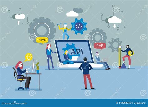 Api Interface Concept Stock Illustration Illustration Of Device