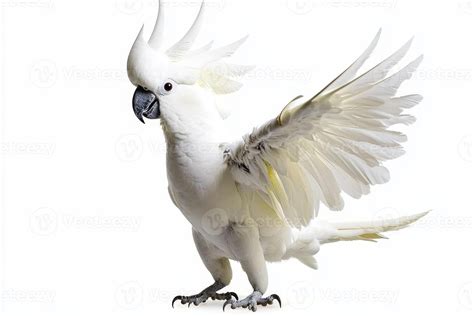 Elegant Cockatoo Raises Its Striking Crest Showcasing Its Pristine