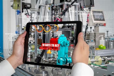 Premium Photo Engineer Use Augmented Reality Software In Smart Factory Production Line