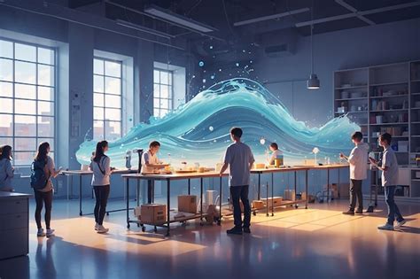 Premium Photo Depict A Physics Lab With Babes Experimenting On The Principles Of Wave