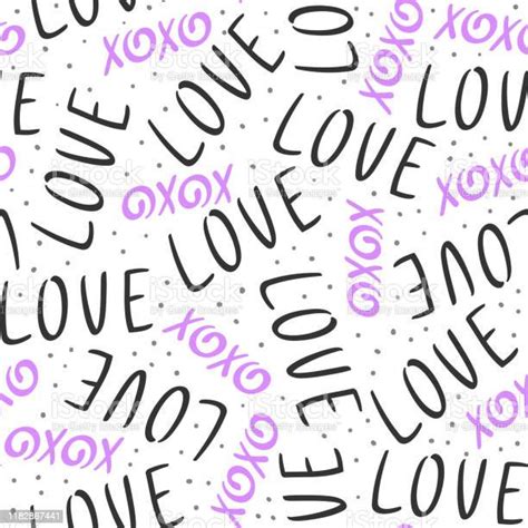 사랑 벡터 소셜 미디어 콘텐츠에 대 한 원활한 패턴 벡터 손으로 그린 일러스트 디자인입니다 T 셔츠에 대한 스톡 벡터 아트 및 기타 이미지 Istock