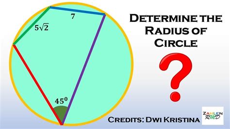 GEOMETRY CHALLENGE FIND THE LENGTH OF THE RADIUS OF THE GIVEN CIRCLE Math Geometry Math