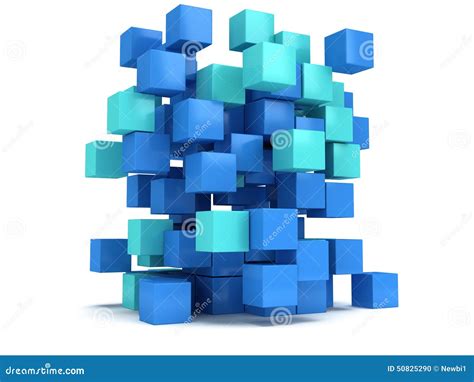 3d Cubes Block Assembling Concept Stock Illustration Illustration