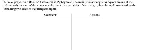 Solved Prove Proposition Book I 48 ﻿converse Of Pythagorean