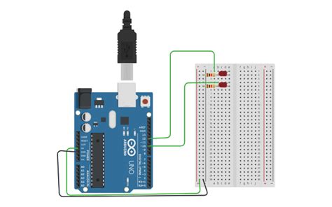 Circuit Design Blink 2 Led Tinkercad