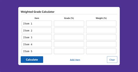Weighted Grade Calculator