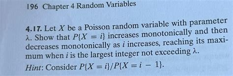 Solved 196 Chapter 4 Random Variables 417 Let X Be A