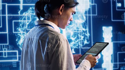 Sistema Administrador En Datos Centrar Corriendo Programación Guiones En Tableta Resolviendo