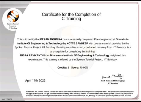 Mounika Peram On Linkedin Cprogramming Iitbombay Spokentutorial