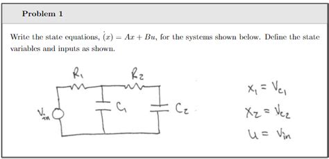 solved write the state equations x ax bu for the