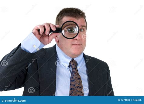 Man With Magnifying Glass Stock Image Image Of Explore 7774583