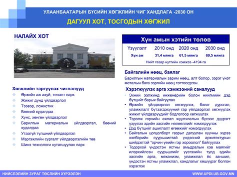 Нийслэлийн хөгжлийн ерөнхий төлөвлөгөөний чиг хандлага 2030 ХЕТ ний тодотгол 2020 Pdf