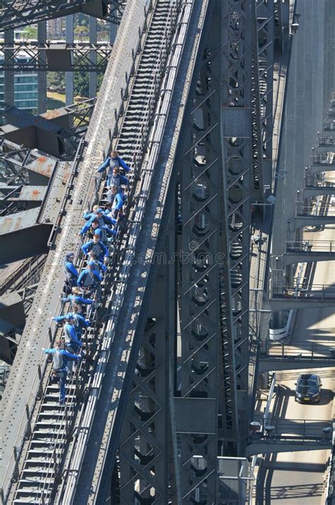 People Climb On Sydney Harbour Bridge In Sydney Australia Editorial