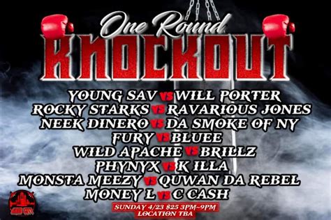 One Round Knockout Grid City Battle League Battle Rap Event