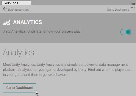 Unity Manual Setting Up Analytics