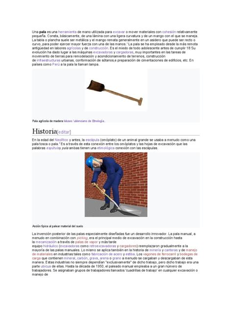 Historia Y Uso De La Pala Manual Pdf