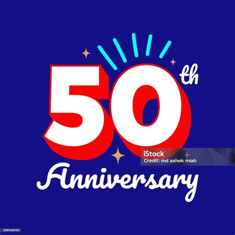 3d 50 년 기념 로고 디자인 축하 요소가 있는 50주년 기념 배지 디자인 회사 또는 비즈니스 생일을 축하하기 위한 기호 및 기호 파란색 바탕에 25 년 인사말 카드입니다