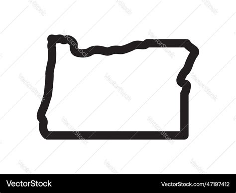 Oregon State Map Shape Outline Royalty Free Vector Image