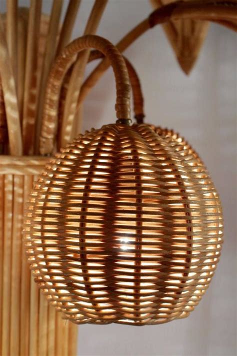 1970s Large Rattan Coconut Tree Floor Lamp At 1stdibs Coconut Tree Lamp Coconut Floor Lamp