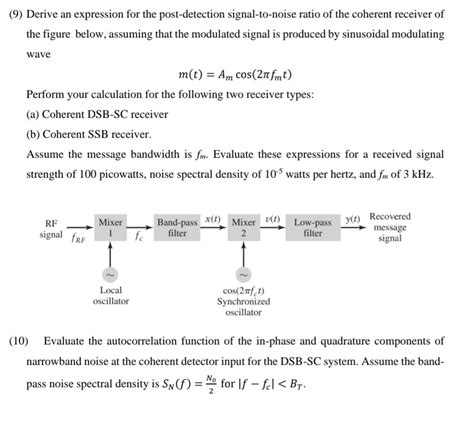 9 Derive An Expression For The Post Detection Signal To Noise Ratio
