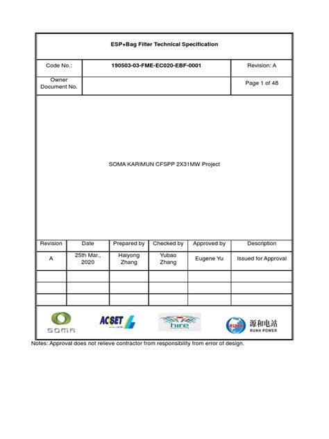 Attachment 2 Espbag Filter Technical Specification Pdf