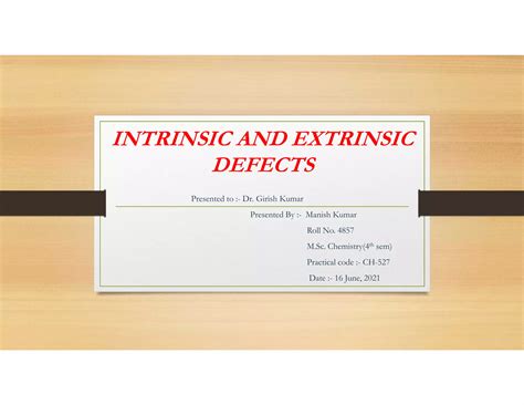 Intrinsic And Extrinsic Defects Pdf