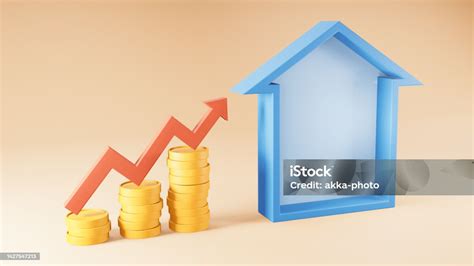 빨간색과 파란색 상승 화살표와 동전은 분홍색 배경에 이익 그래프를 쌓습니다 재정적 성공과 성장 개념 3d 렌더링 그림 3차원 형태에 대한 스톡 사진 및 기타 이미지 Istock