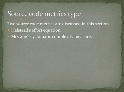Source Code Metrics And Other Maintenance Tools And Techniques Pptx