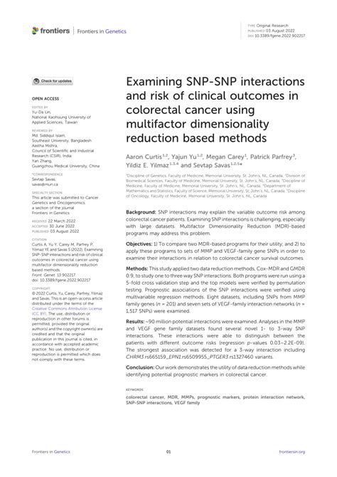 Pdf Examining Snp Snp Interactions And Risk Of Clinical Outcomes In