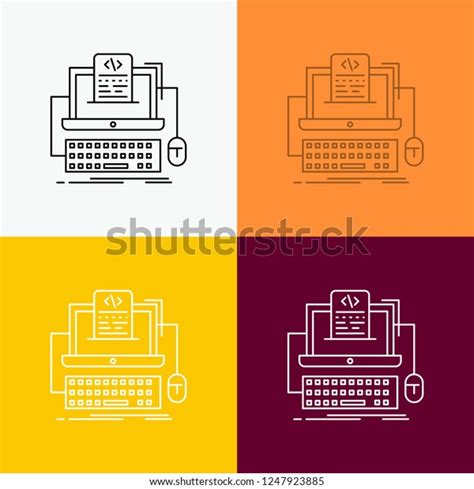 Code Coding Computer Monoblock Screen Icon Stock Vector Royalty Free 1247923885 Shutterstock