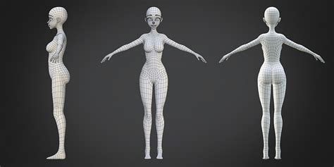 Customize Female Base Mesh Anime Style Superhive Formerly Blender Market