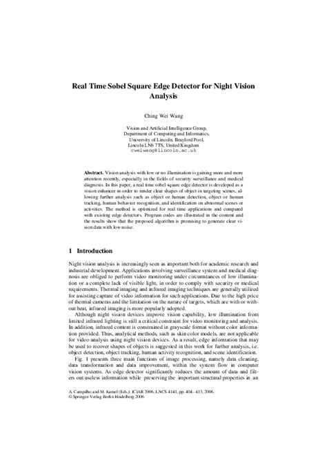 Pdf Real Time Sobel Square Edge Detector For Night Vision Analysis